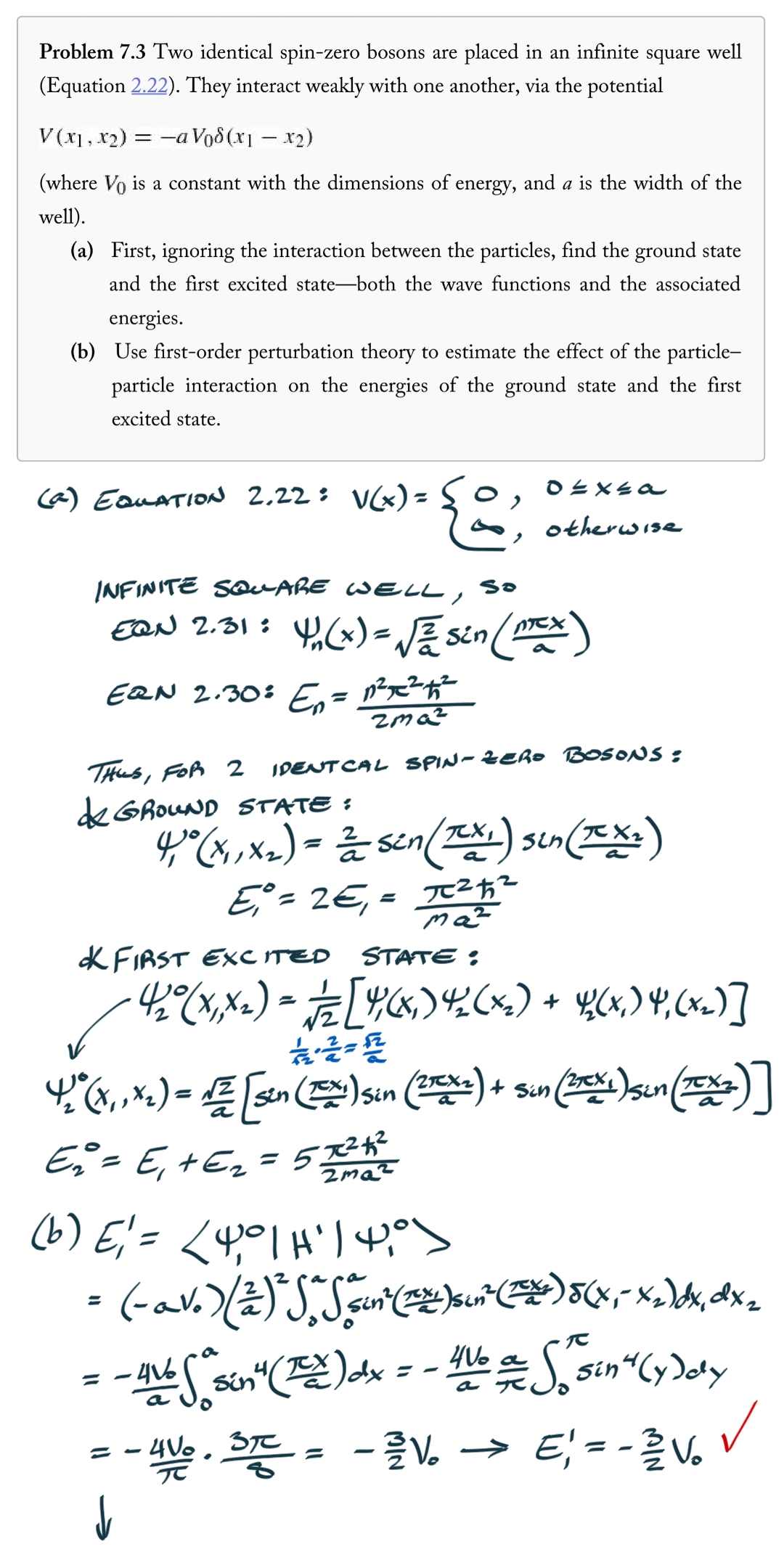 Problem 7.3 - Griffith's Intro to QM - Tru Physics